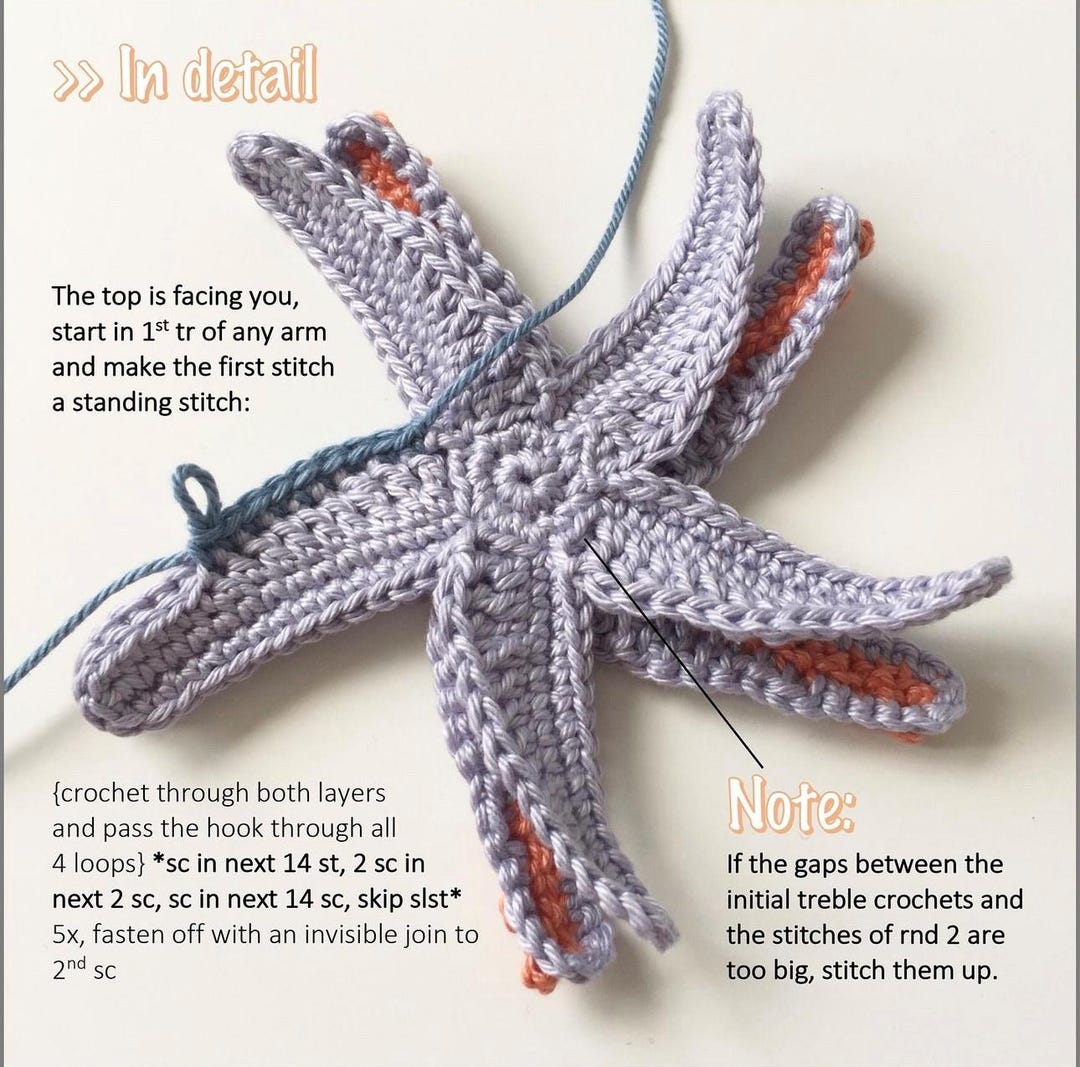 Starfish Pattern PDF, Starfish Crochet Pattern, Sea Star PDF, Sea Star ...