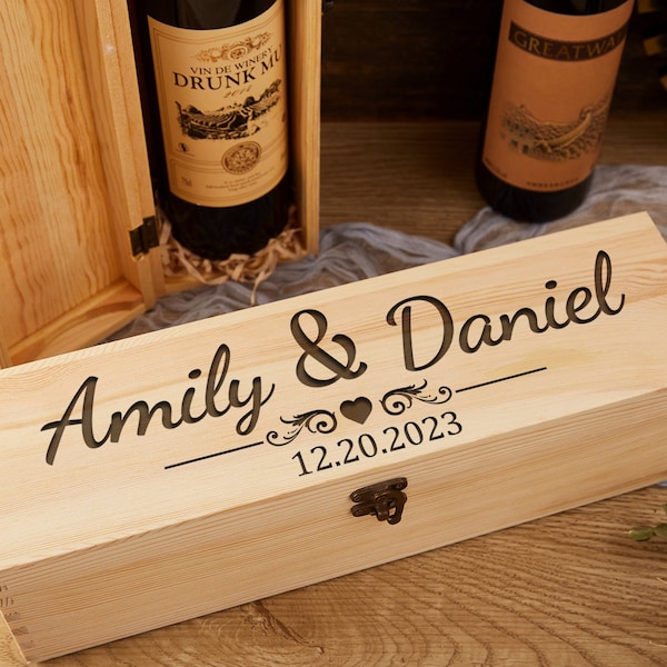 Wedding Wine Box - Etsy