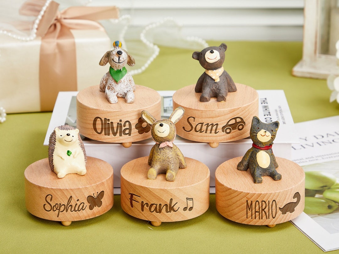 Personalized Animal Music Box Custom Wooden Music Box Engraved - Etsy
