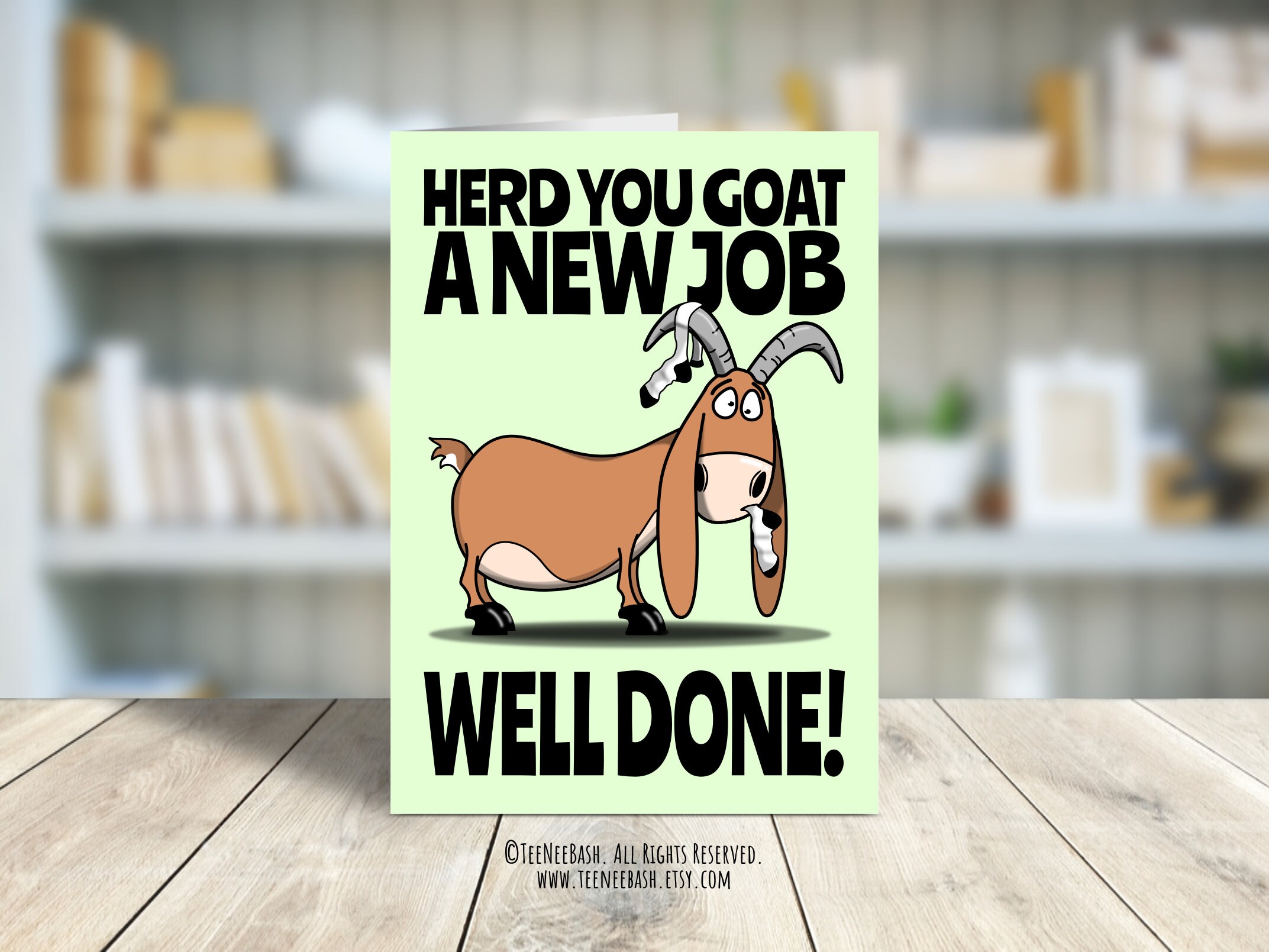 Printable New Job Card 5"x7", Funny Employment Work Greeting Card ...