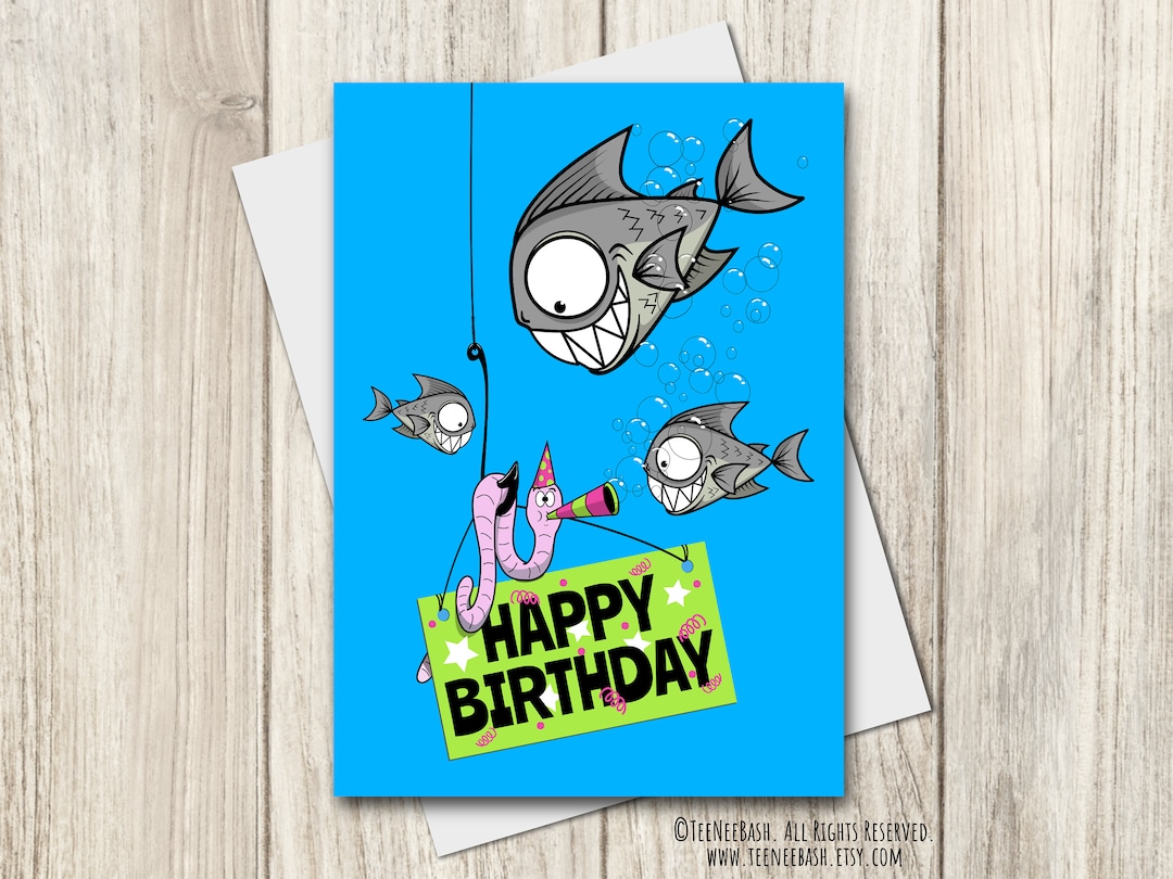 Printable Fishing Birthday Card 5x7 Funny Fishing - Etsy