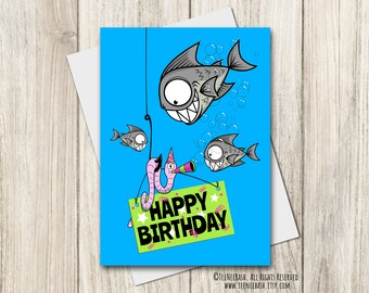 Here's Your Birthday Cod Funny Birthday Card Fishing - Etsy