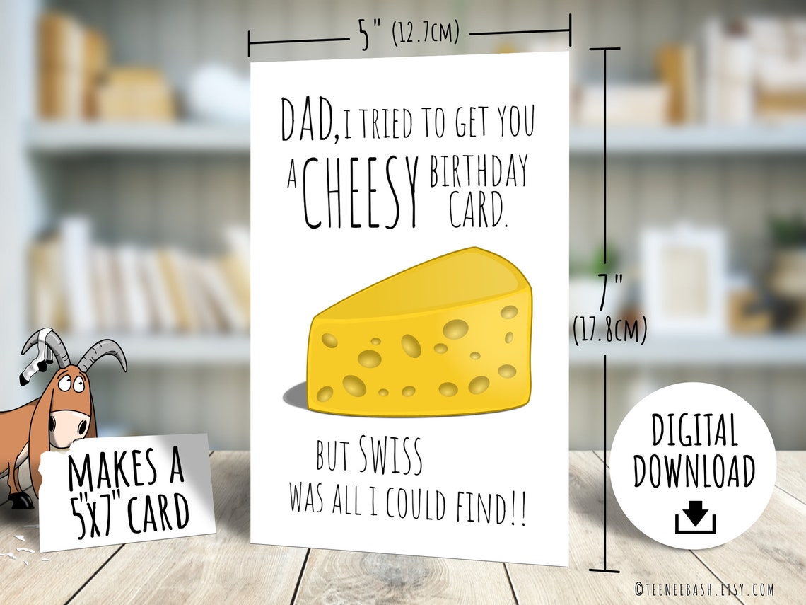 Printable Dad Birthday Card Funny Happy Birthday Dad Card Template ...