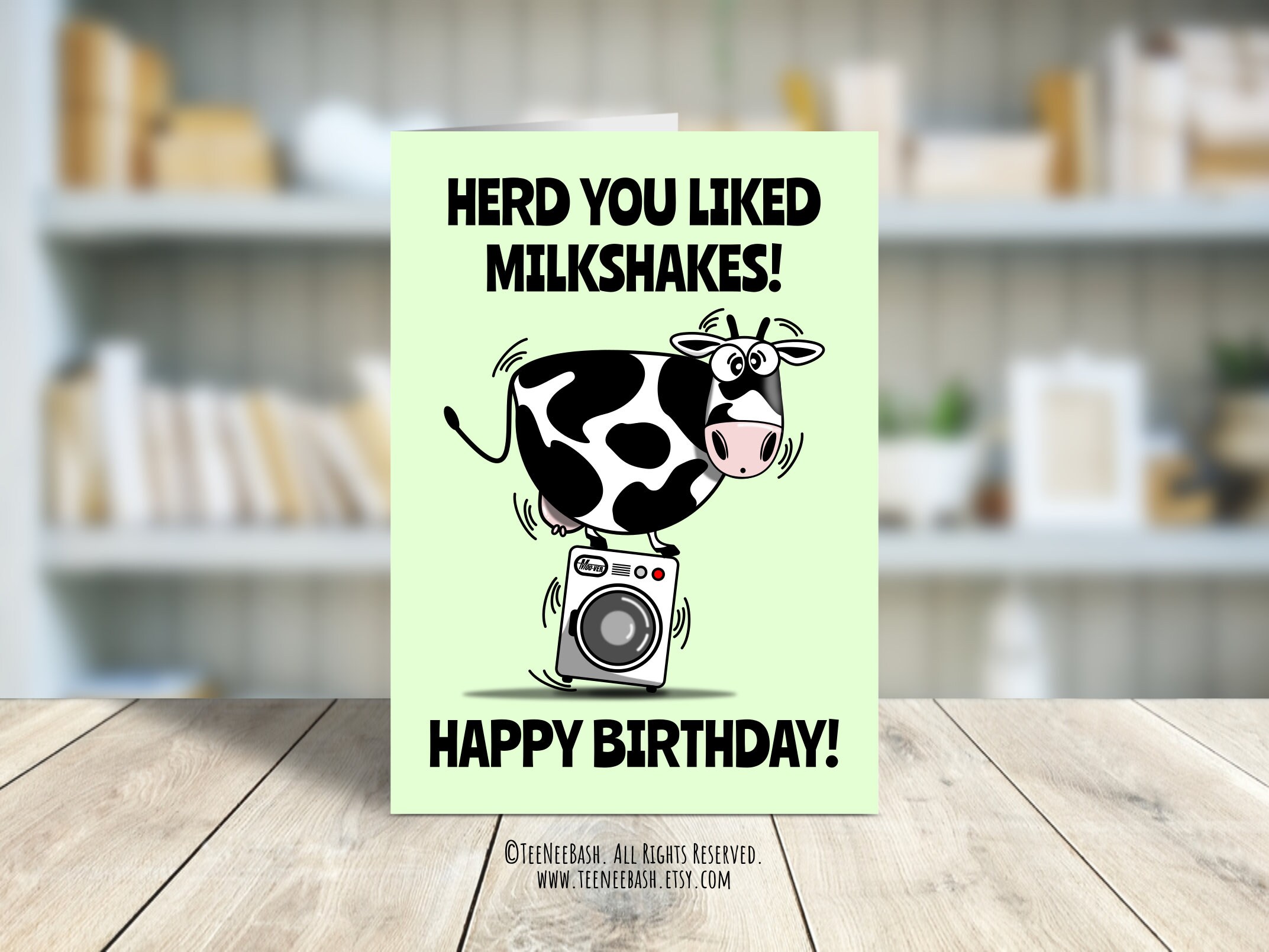 Printable Cow Birthday Card, Funny Cow Milkshake Greeting Card, Dairy ...