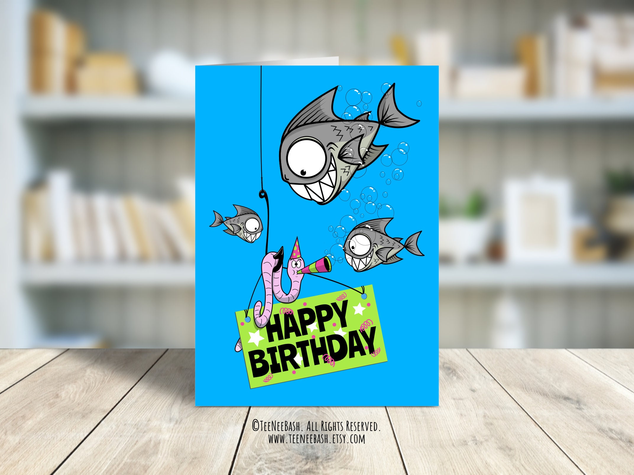 Printable Fishing Birthday Card 5"x7", Funny Fishing Greeting Card ...