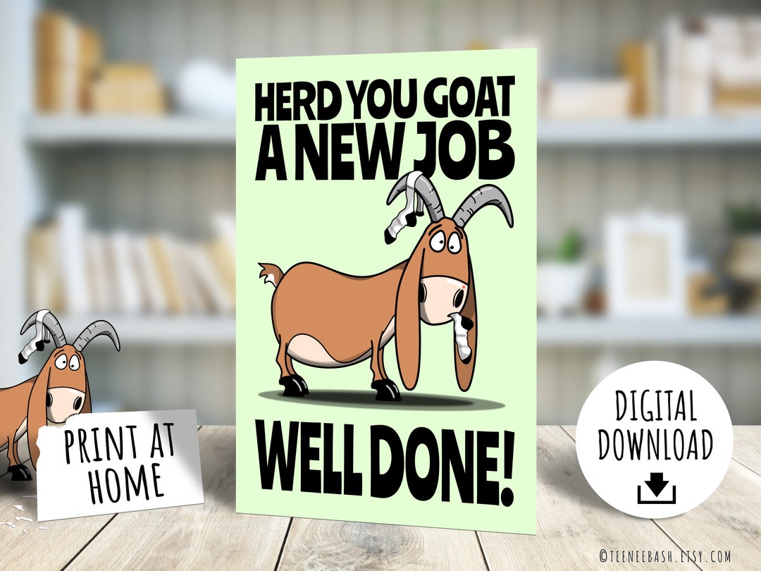 Printable New Job Card 5x7 Funny Employment Work - Etsy