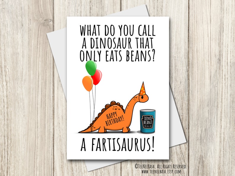 Printable Dinosaur Birthday Card 5"x7", Funny Greeting Card for ...
