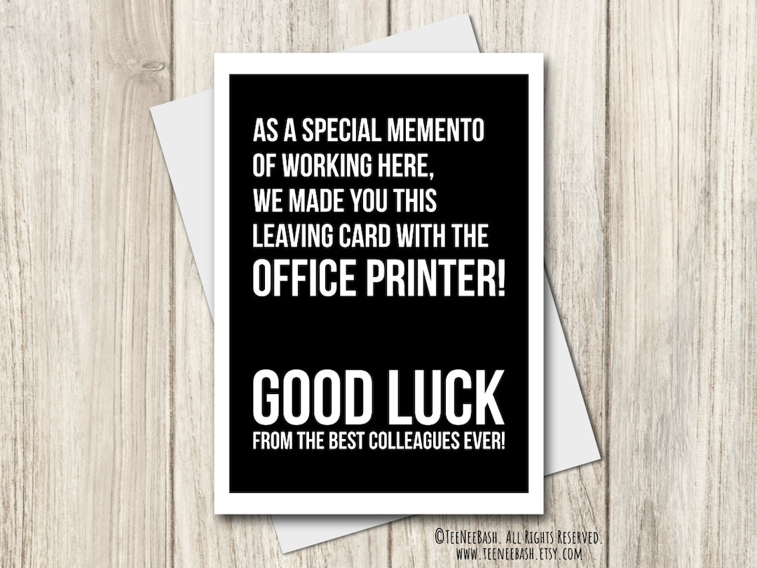 Printable Good Luck Card Funny Leaving Card for Work - Etsy