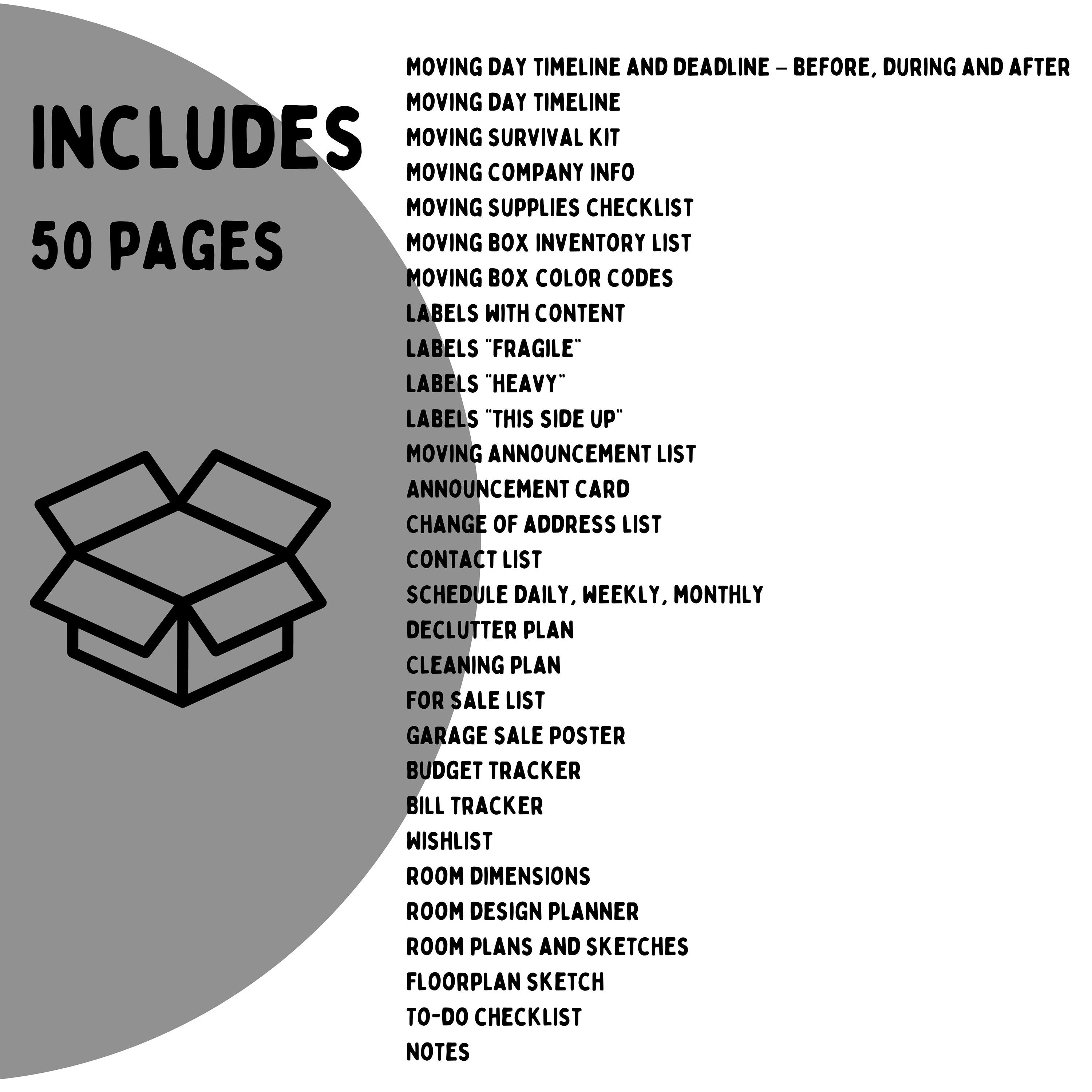 Moving Checklists and Planner Kit, Moving Organizer, To-do Lists and ...