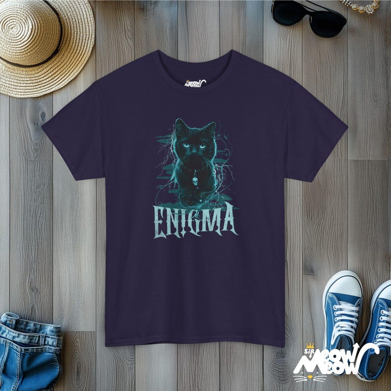 Enigma Cat T-shirt, Gothic Witchy Tee, Dark Graphic - Etsy