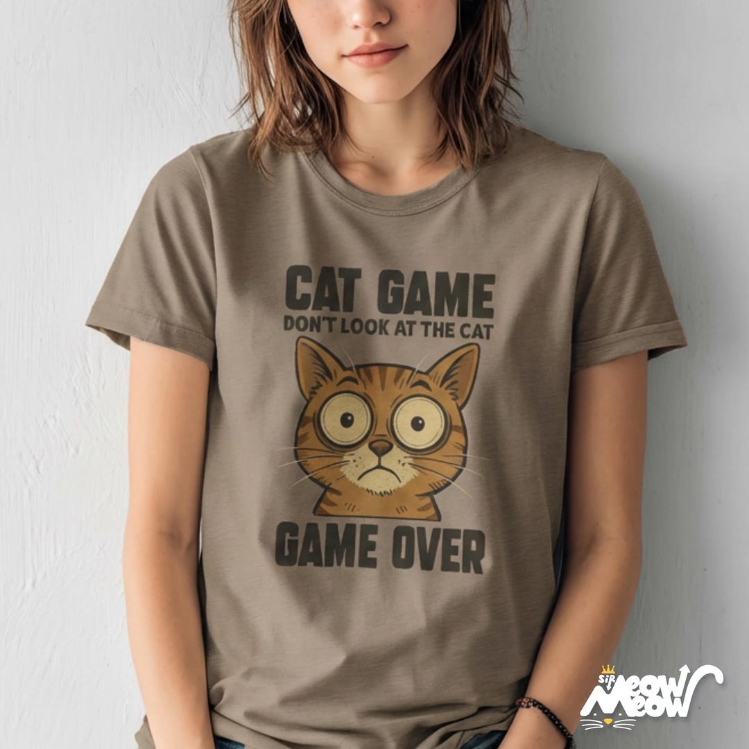 Cat Game Over T-shirt, Funny Gamer Cat Tee - Etsy