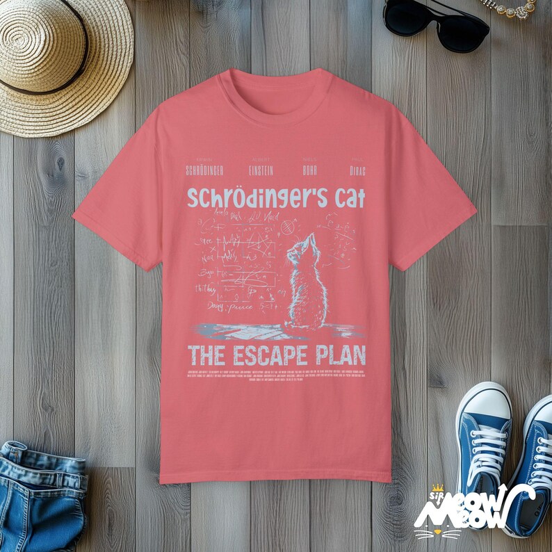 Comfort Colors Schrödinger's Cat Escape Plan T-shirt: Funny Physics ...
