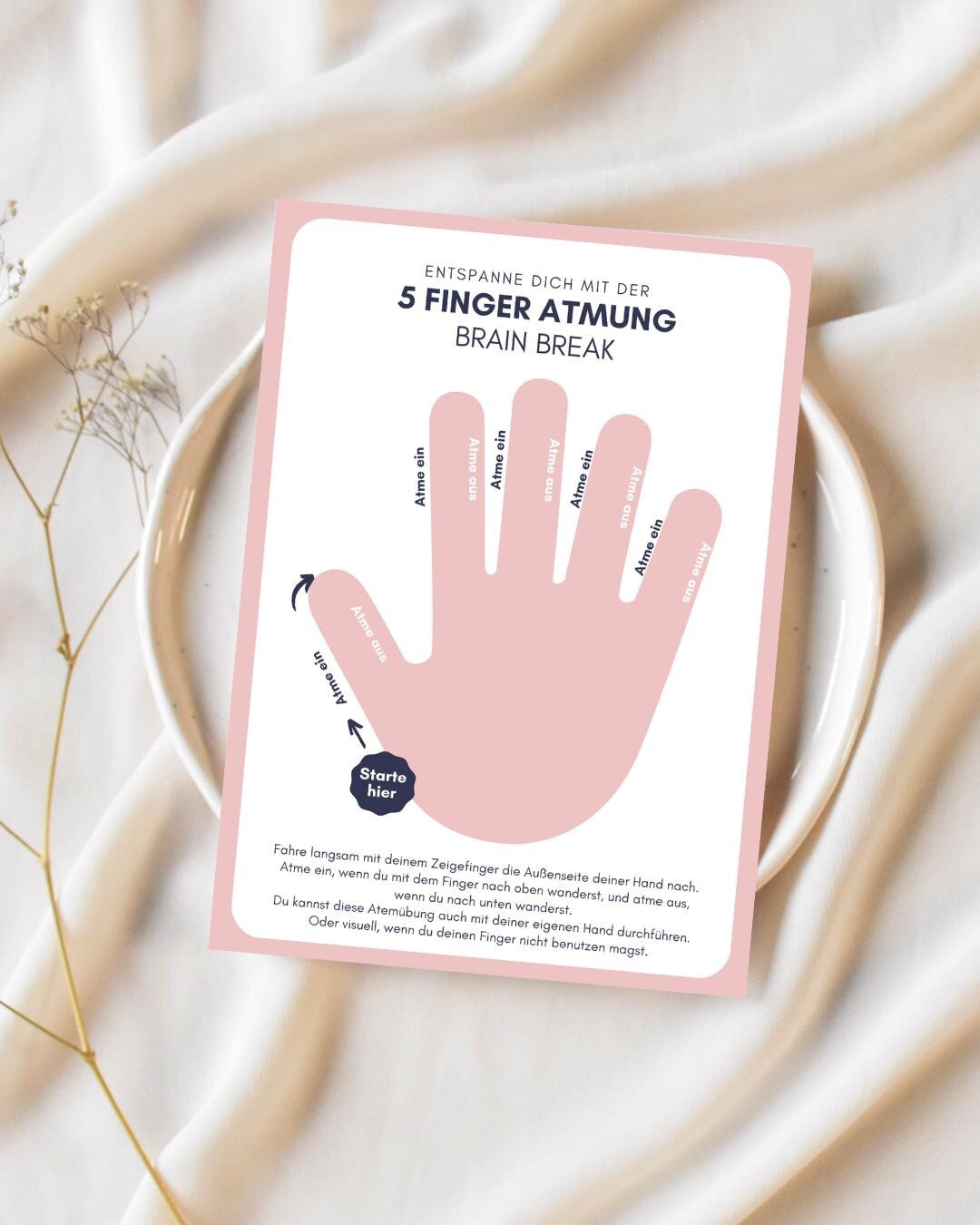 Breathing Exercise for Self-regulation (PDF Download): 5-finger ...