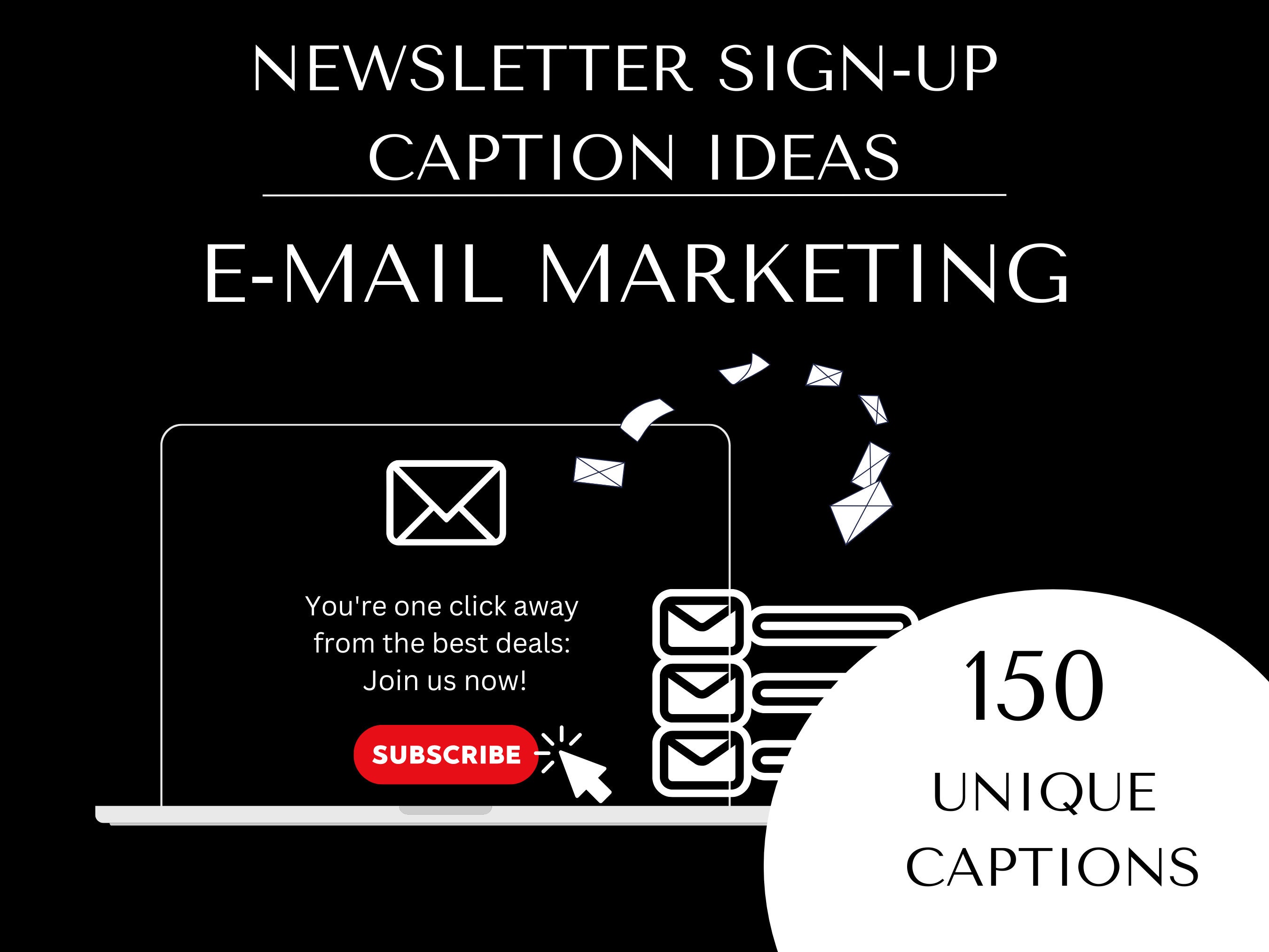 Subscribe Caption Template for Newsletter Sign-up, Engaging Creative ...