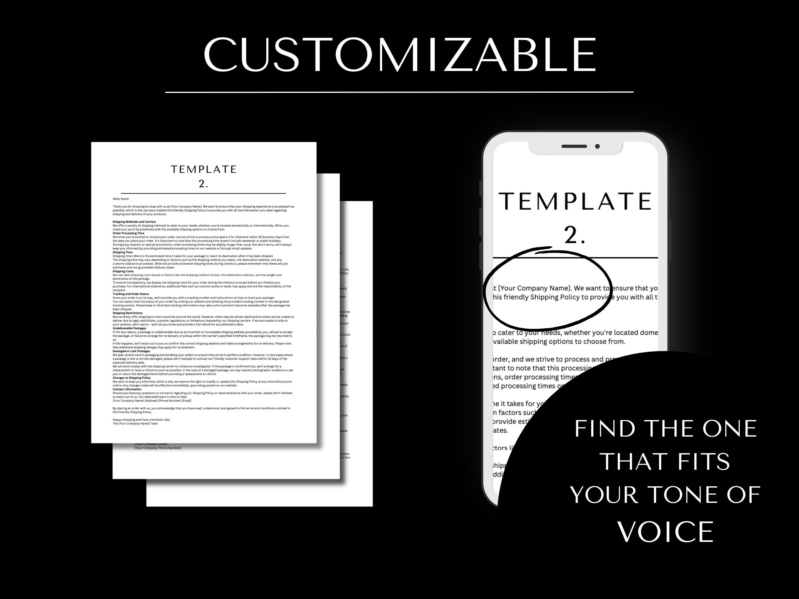 Shipping Policy Template PDF, Ready to Use Customizable Shipping Policy ...
