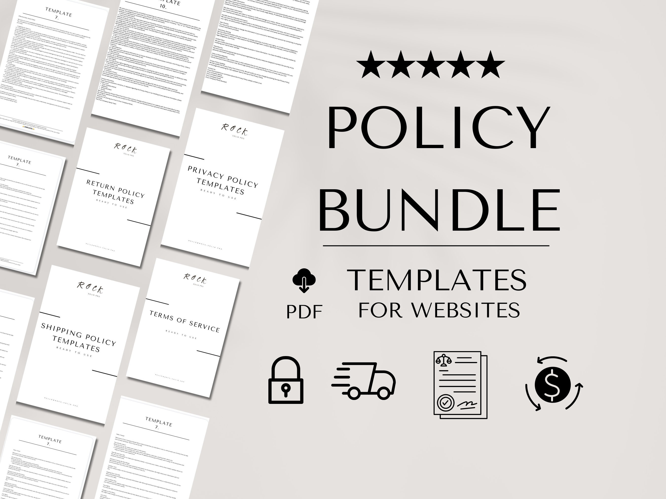Website Policy Bundle PDF, Return Policy, Privacy Policy, Shipping ...