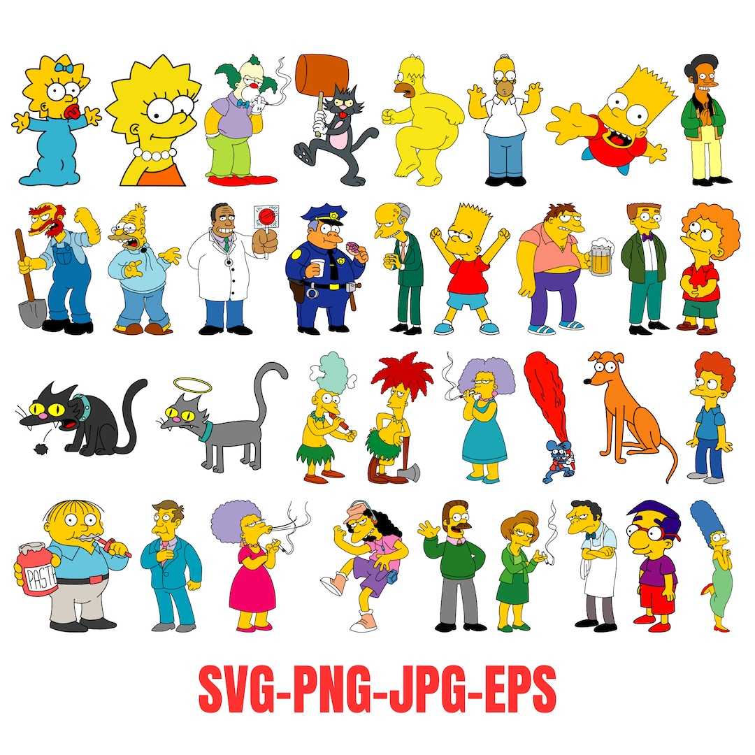 Simpsons Clip Art Bundle Simpsons Svg Cut Files for Cricut / - Etsy ...