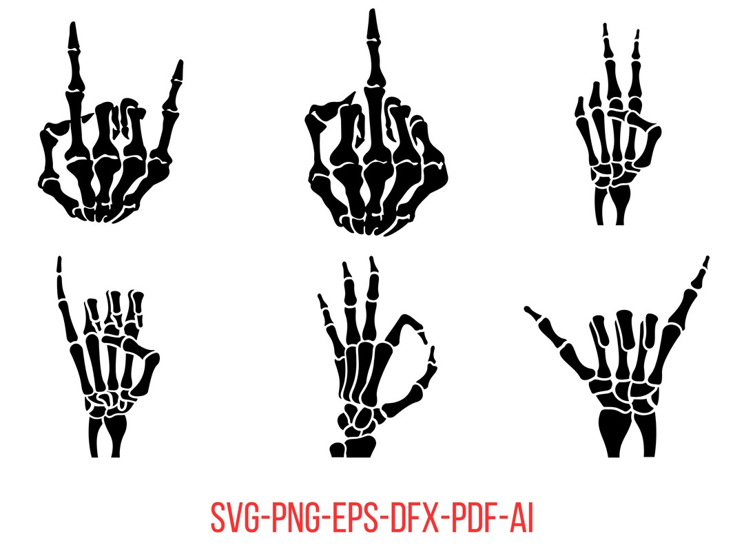 Skeleton Middle Finger Skeleton Hand Svg Instant Download - Etsy Australia