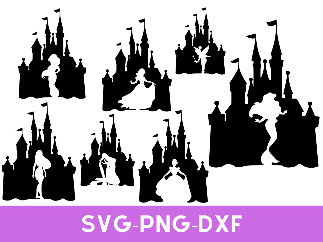 Castle Svg Bundle Princess Svg Castle Clipart Magic Kingdom - Etsy ...