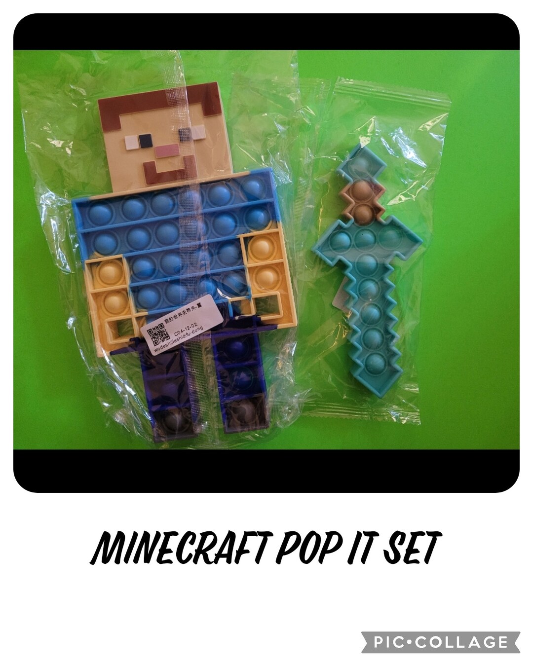 New Minecraft Steve and Diamond Sword Pop It Set - Etsy