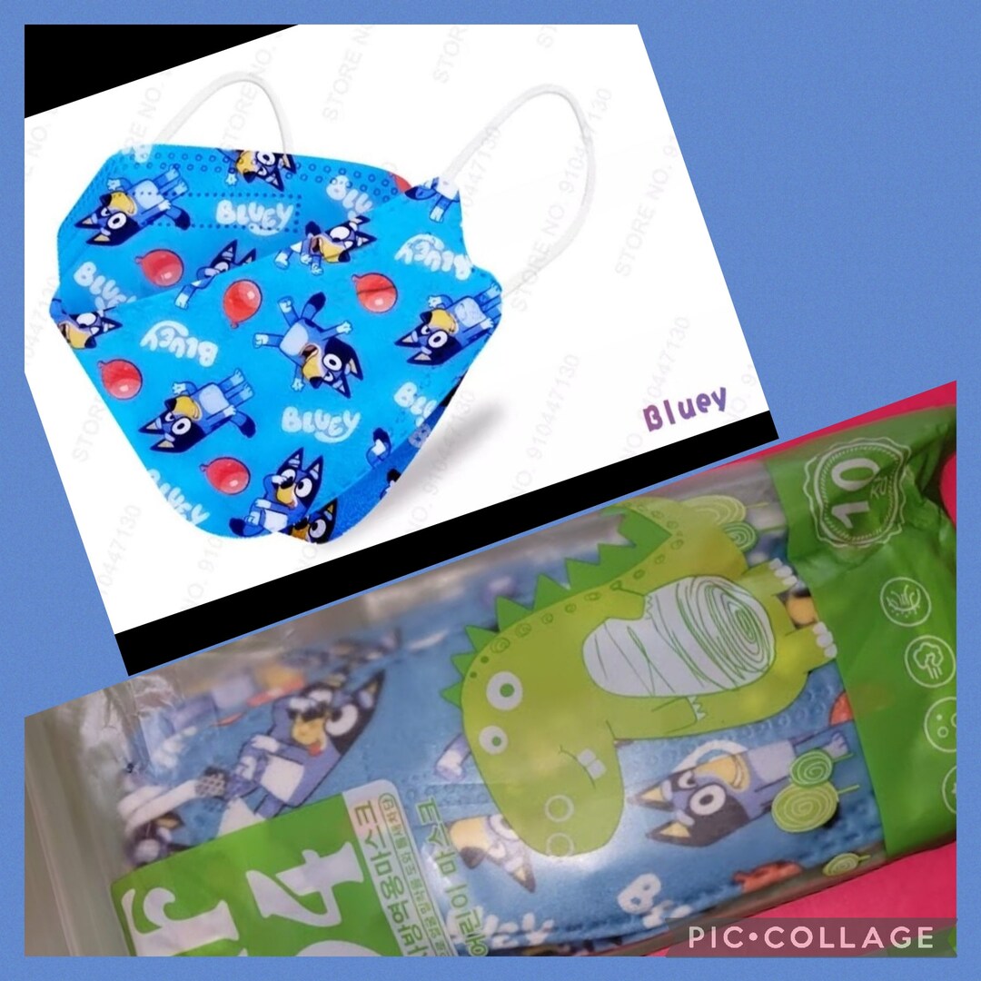 New 10 Pack Kids Bluey Face Masks - Etsy Australia