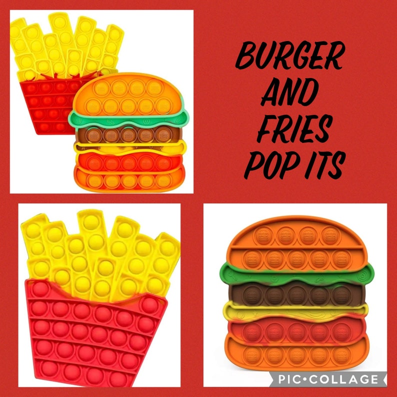 New Burger and Fries Pop It Set - Etsy