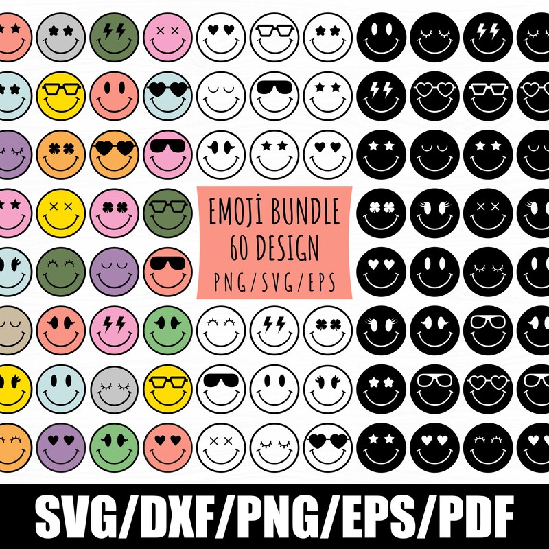 Smiley Face Svg - Etsy