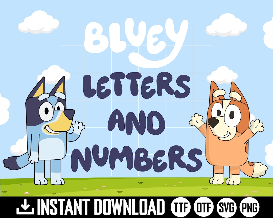 Bluey Fonts Bundle, Bluey Alphabet and Numbers, Bluey Font TTF and OTF ...