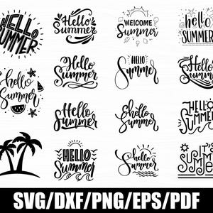 Hello Summer Bundle, Beach Svg, Welcome Summer, Hello Summer Silhouette ...