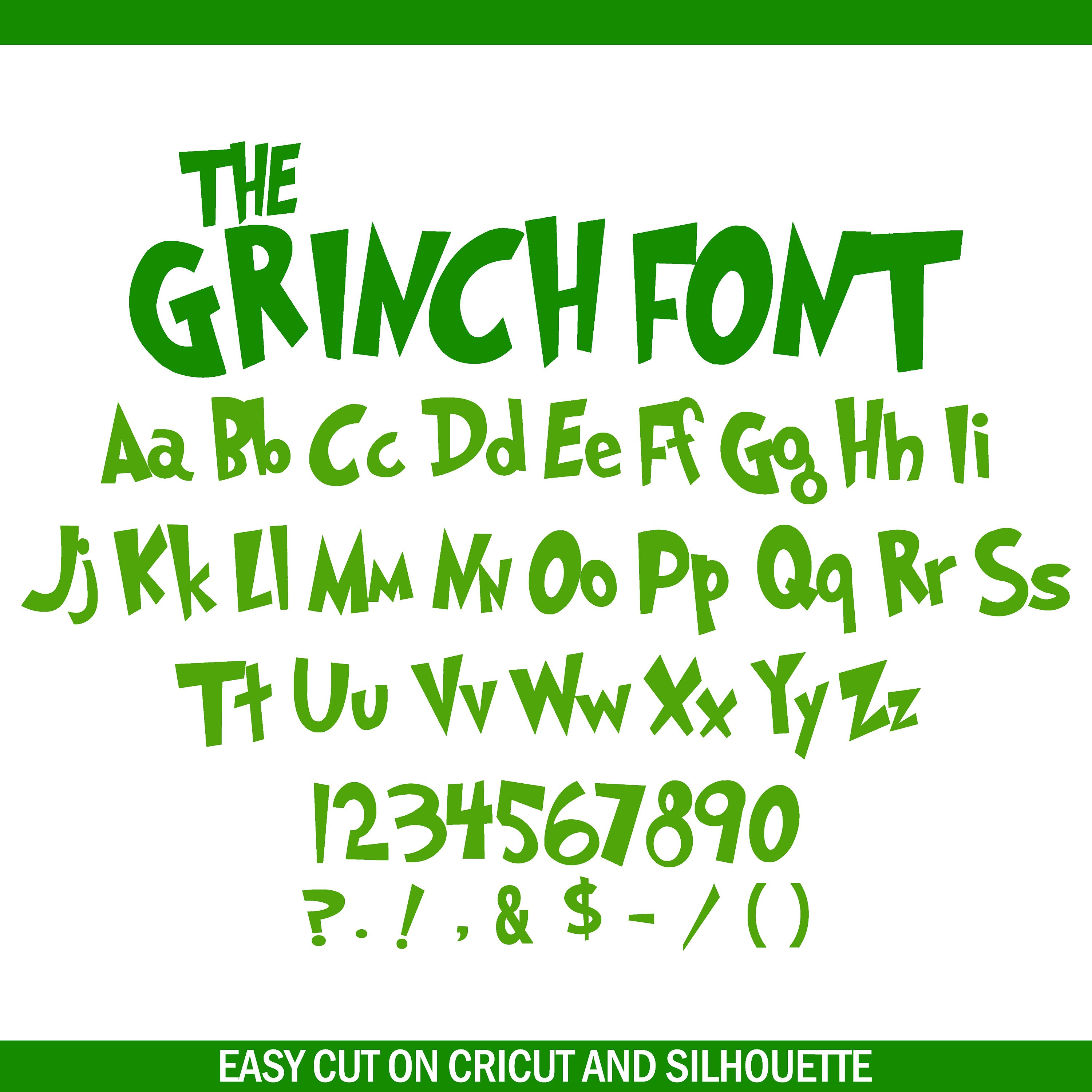 Grinch Font Svg, Svg Font, Alphabet Svg, Green Character Font, Cartoon ...