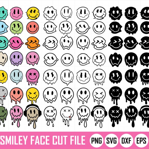 Smiley Face Svg - Etsy