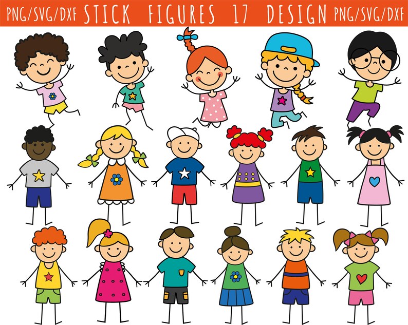 Stick Figures SVG Stick Children SVG Stick Boy Clipart - Etsy Stick Figures SVG Stick Children SVG Stick Boy Clipart - Etsy