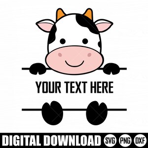 Baby Cow Monogram, Cute Cow Svg, Cow Print Svg, Layered Cow Svg, Kids ...