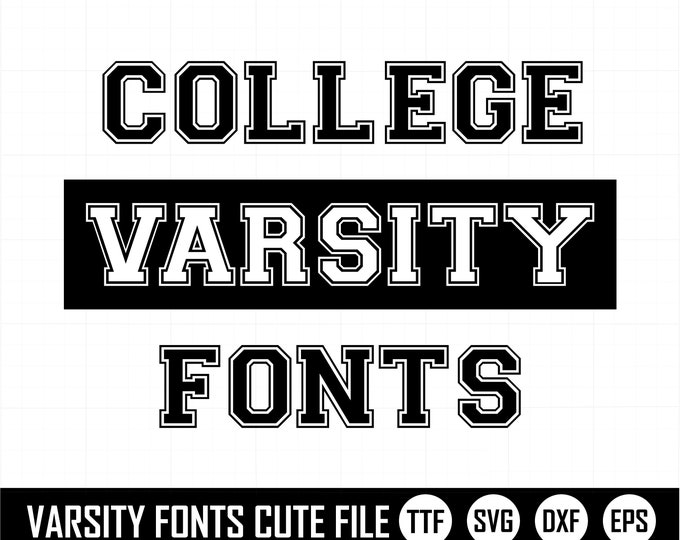 Custom Text Svg, College Font Svg, Varsity Font, Team Sports Font ...