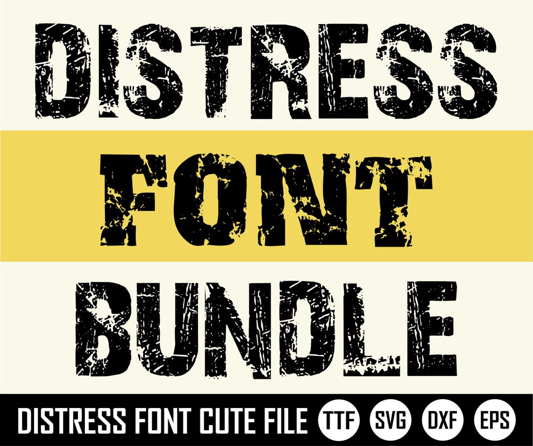 Distressed Font Bundle, Distressed Alphabet Svg, Vintage Poster Fonts ...