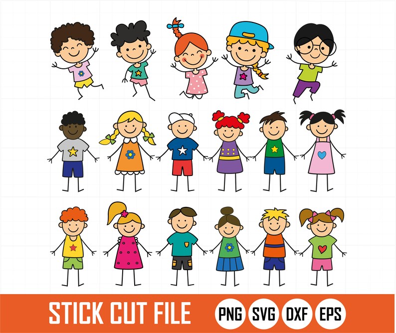Stick Figures SVG, Stick Children SVG, Stick Boy Clipart, Stick Girl ... Stick Figures SVG, Stick Children SVG, Stick Boy Clipart, Stick Girl ...