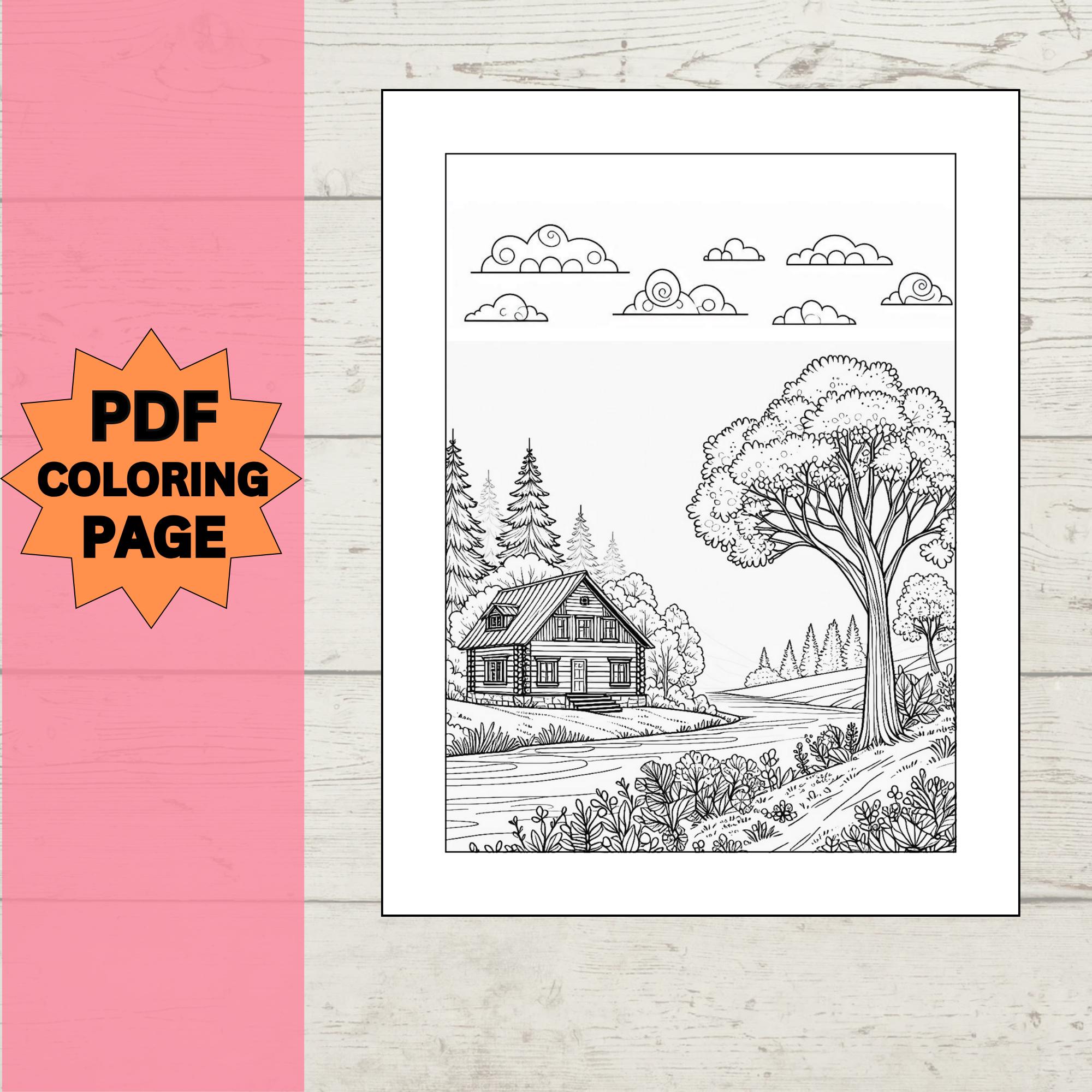 Nature Coloring Book, Digital Coloring Book, Pdf Coloring Book ...