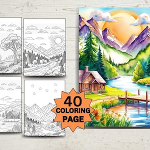 Nature Coloring Book, Digital Coloring Book, Pdf Coloring Book ...