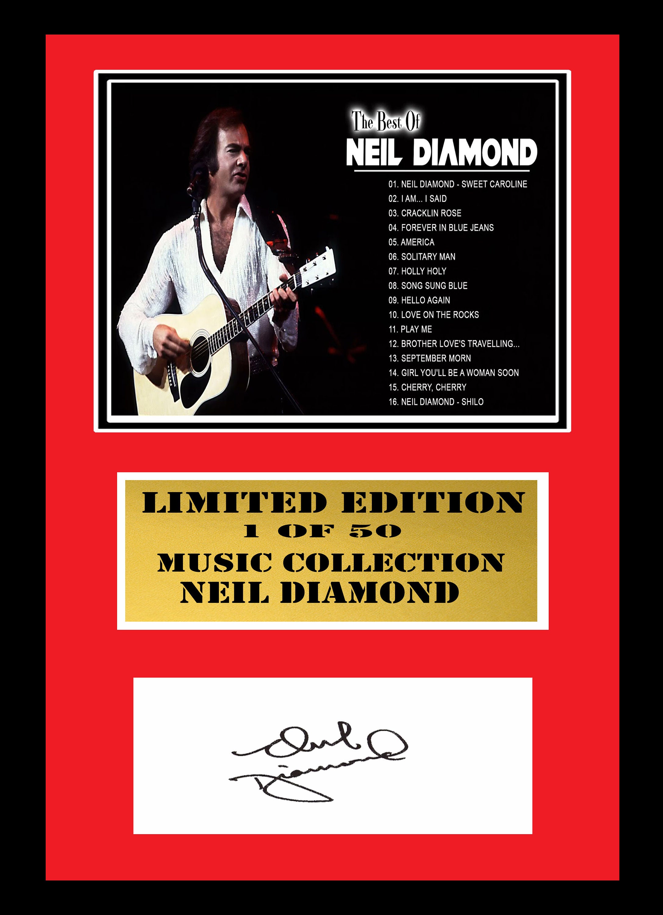 Neil Diamond Signed Display - Etsy