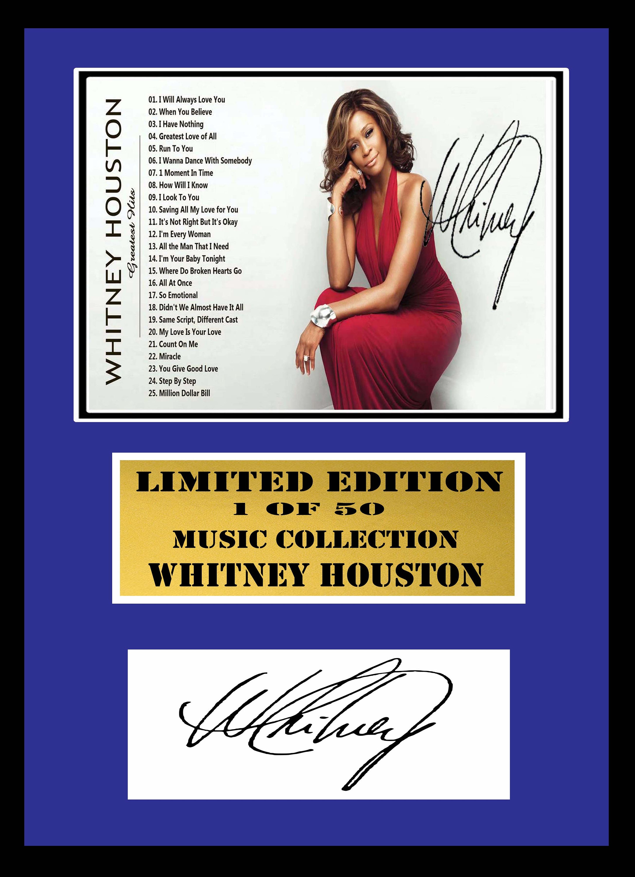 Whitney Houston Signed Display - Etsy