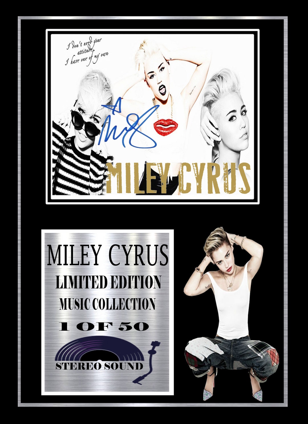 Miley Cyrus Signed Display 1 - Etsy