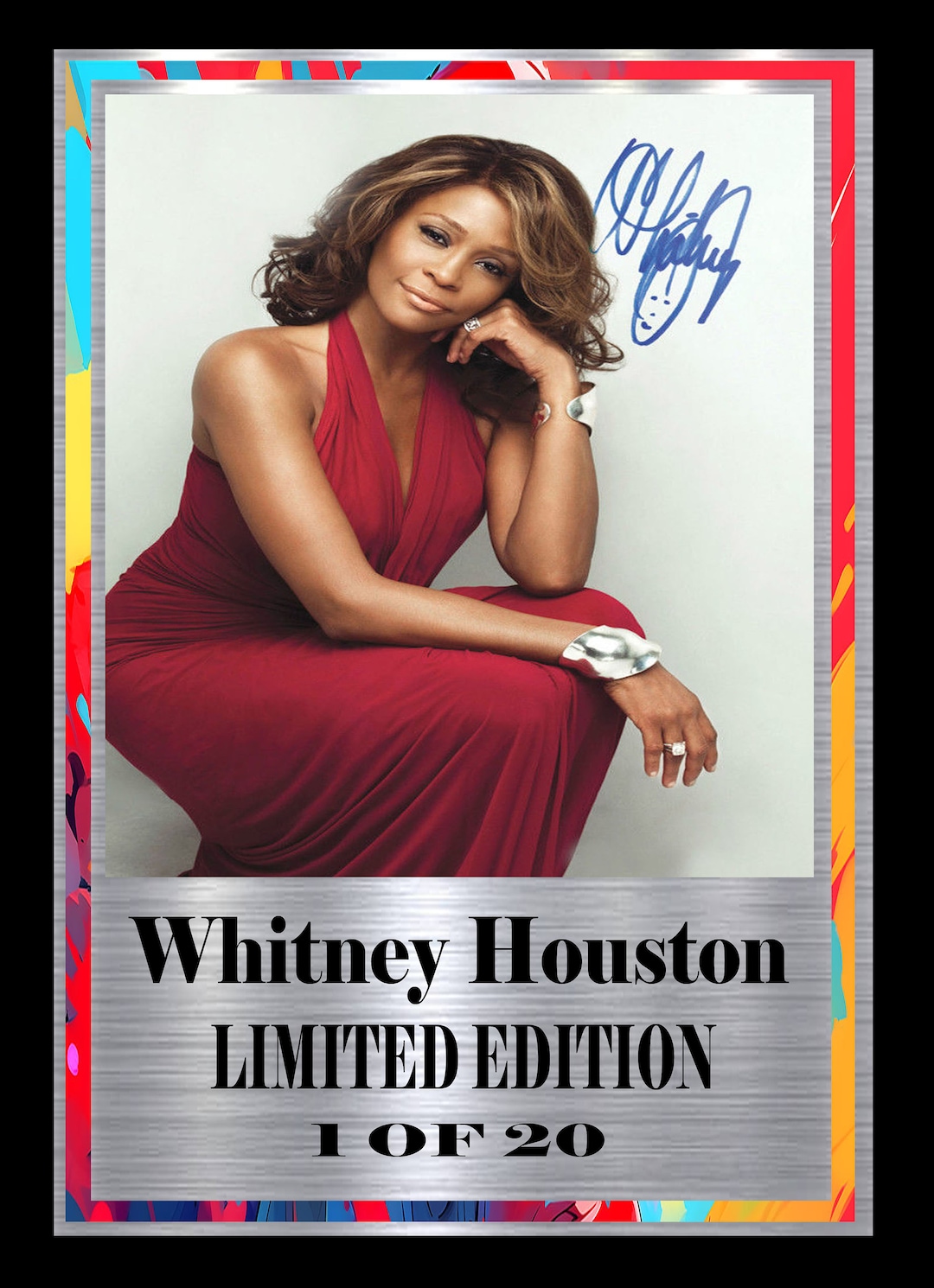 WHITNEY HOUSTON Signed Display - Etsy