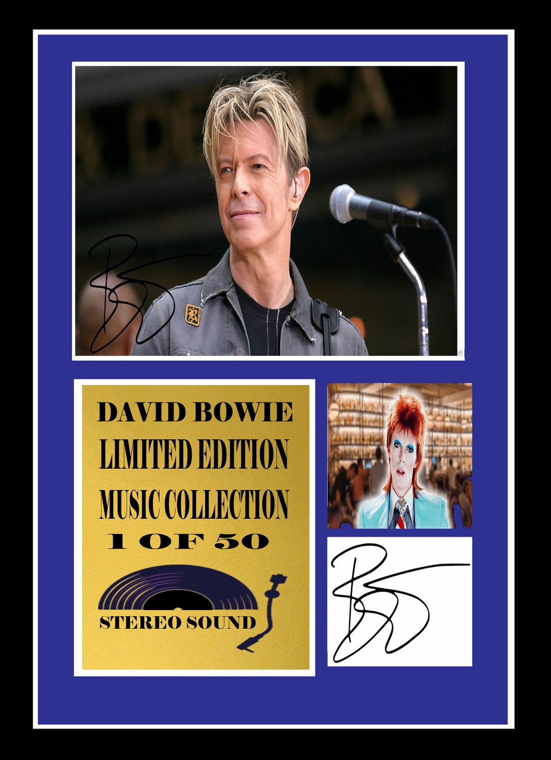 David Bowi Signed Display - Etsy