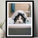 Adorable Cat in Tub Printable Wall Art, Bathroom Wall Art, Bathroom ...
