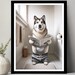 Canadian Inuit Dog Wall Art, Funny Bathroom Decor, Canadian Inuit in ...