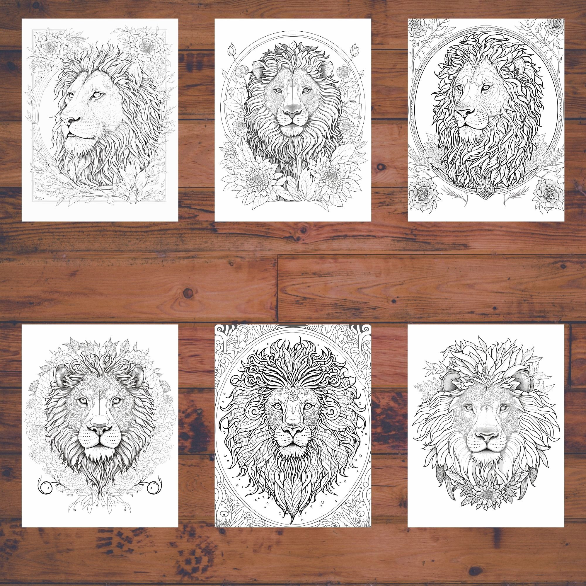 25 Lion Mandala Coloring Pages Adults Coloring Pages - Etsy