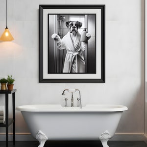 Boxer Wall Art, Bathroom Art Print, Boxer Photo, Bathroom Wall Art ...