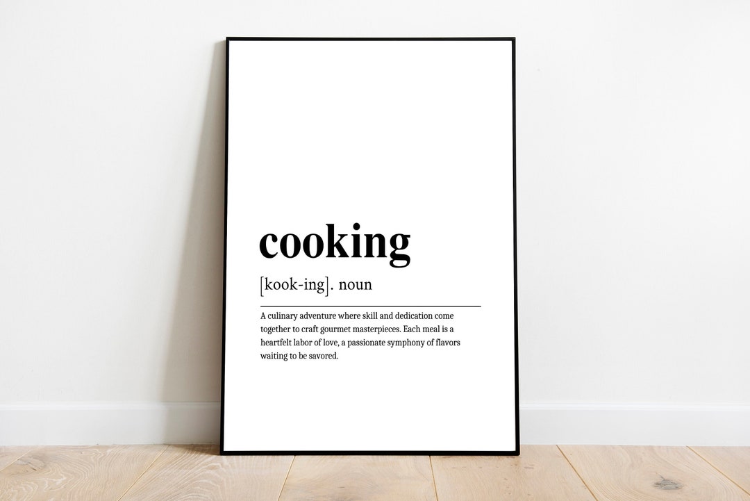 Cooking Definition Print, Cooking Gift, Cooking Print, Digital Download ...