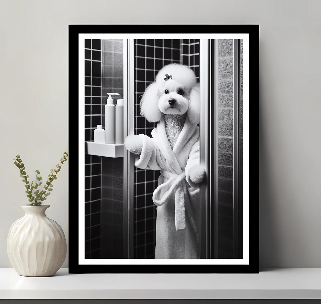 Poodle Wall Art, Bathroom Art Print, Poodle Photo, Bathroom Wall Art ...