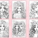 20 Flower Princess Coloring Book, Printable PDF, Grayscale Coloring ...